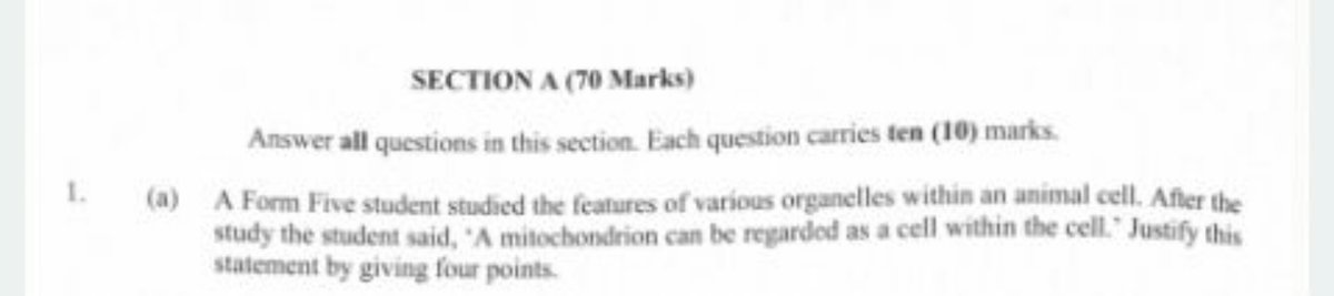 SECTION A (70 Marks) Answer all questions in this section. Each question