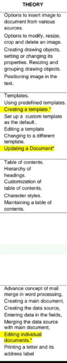 THEORY Options to insert image to document from various sources. Options