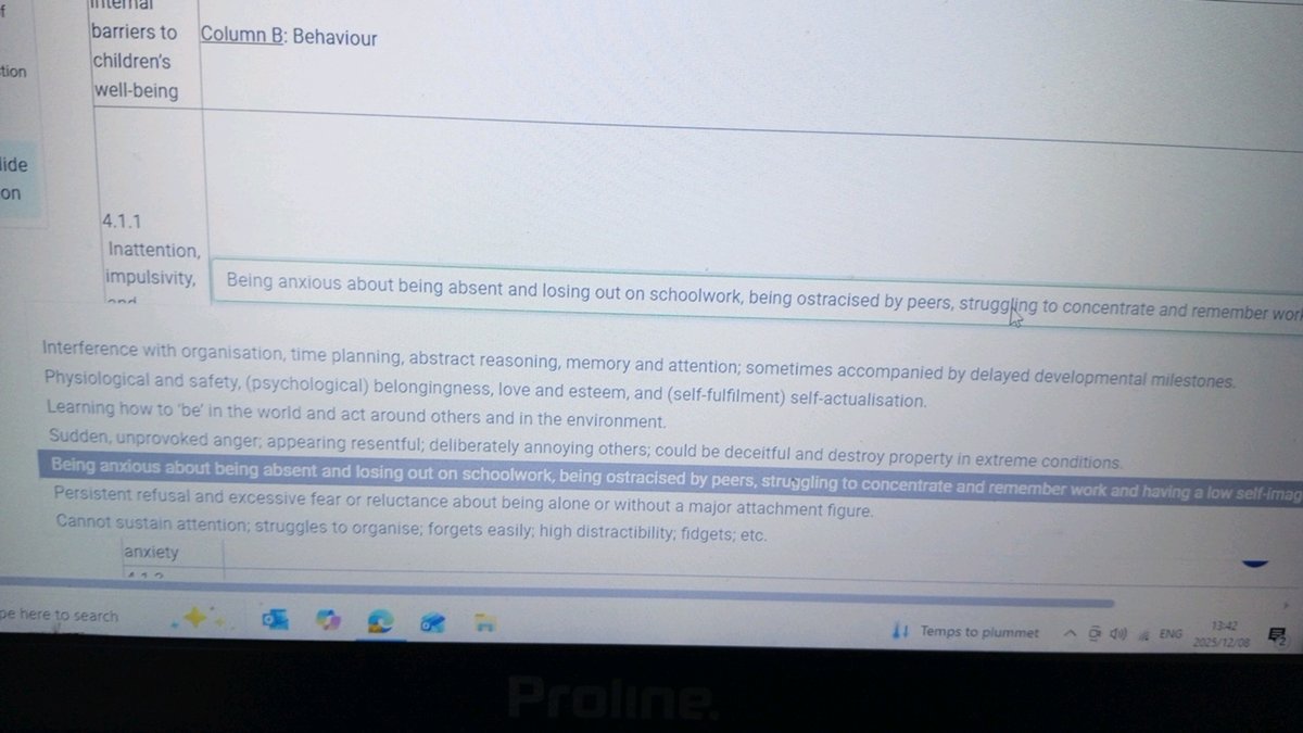 The question asks to identify the internal barriers to children's well-be..