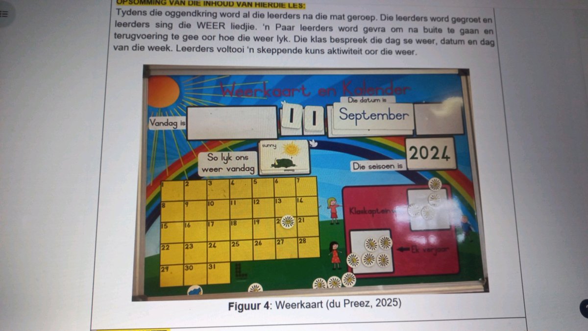 OPSOMMING VAN DIE INHOUD VAN HIERDIE LES: Tydens die oggendkring word al