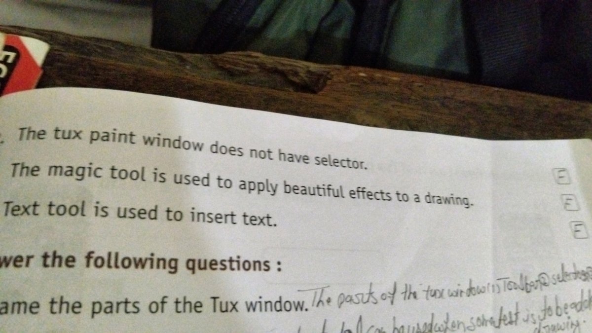 Answer the following questions: The Tux Paint window does not have a sel..