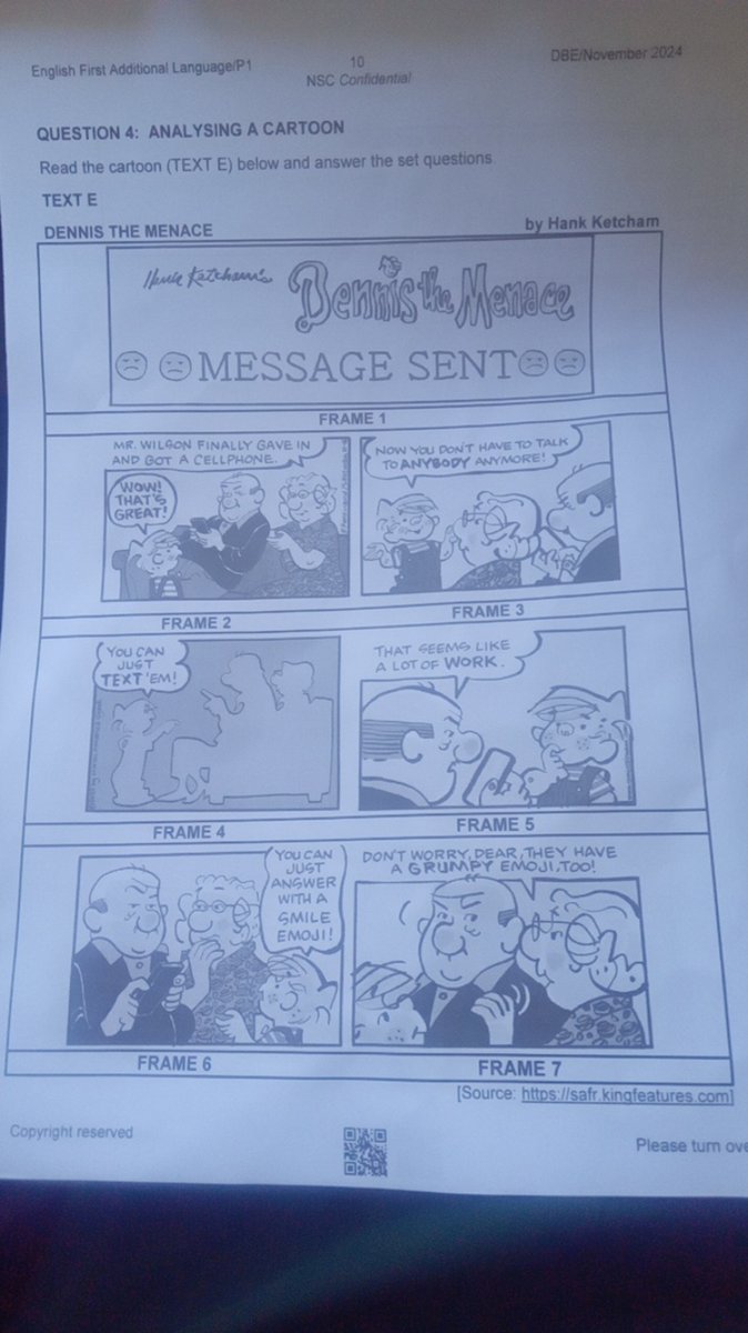 QUESTION 4: ANALYSING A CARTOON Read the cartoon (TEXT E) below and answ..