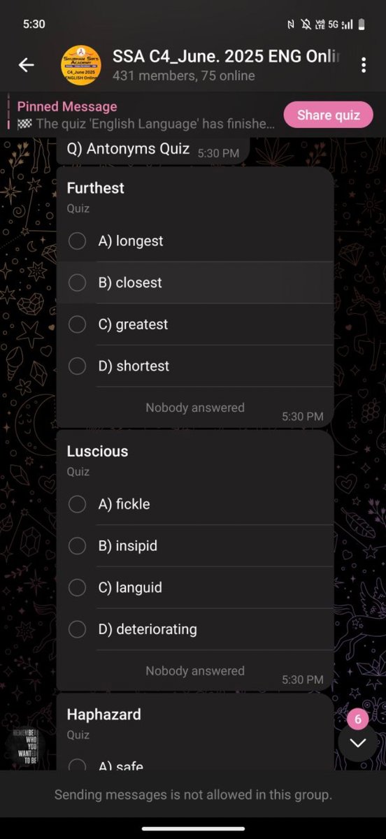 Q) Antonyms Quiz Furthest Quiz A) longest B) closest C) greatest D) shor..