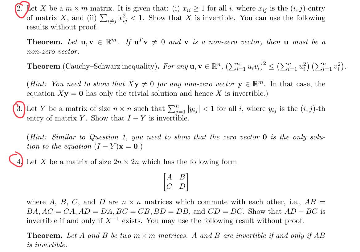 Let X be an m \times m matrix. It is given that: (i) x_{ii} \ge 1 for all..