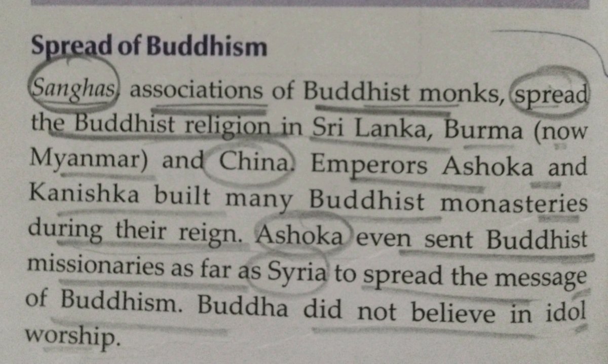 Spread of Buddhism Sanghas, associations of Buddhist monks, spread the B..