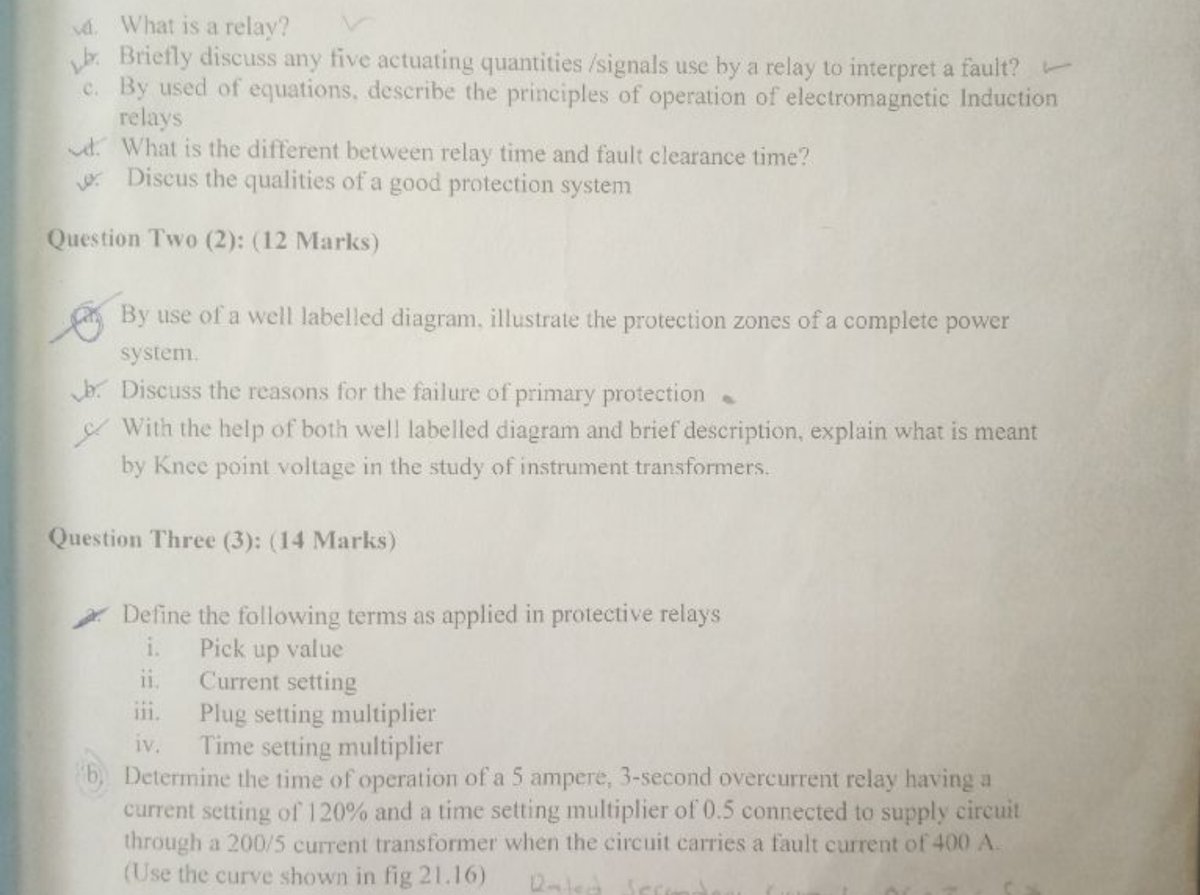 Question Two (2): (12 Marks) a. By use of a well labelled diagram, illust..