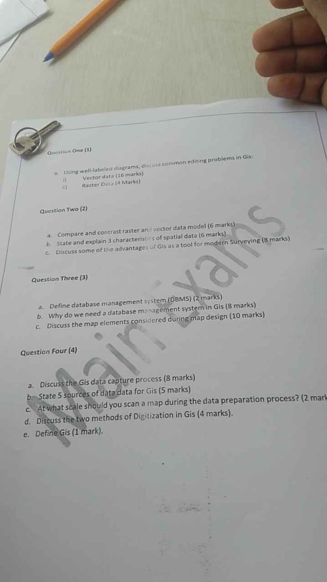 Question One (1) a. Using well-labeled diagrams, discuss common editing p..