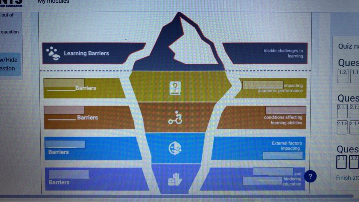 The image displays a diagram titled "Learning Barriers" which is structur..