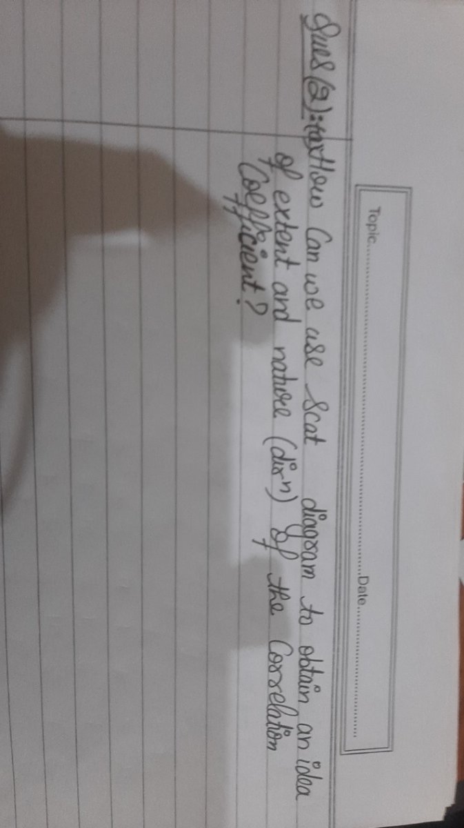 How can we use a Scatter diagram to obtain an idea of the extent and natu..