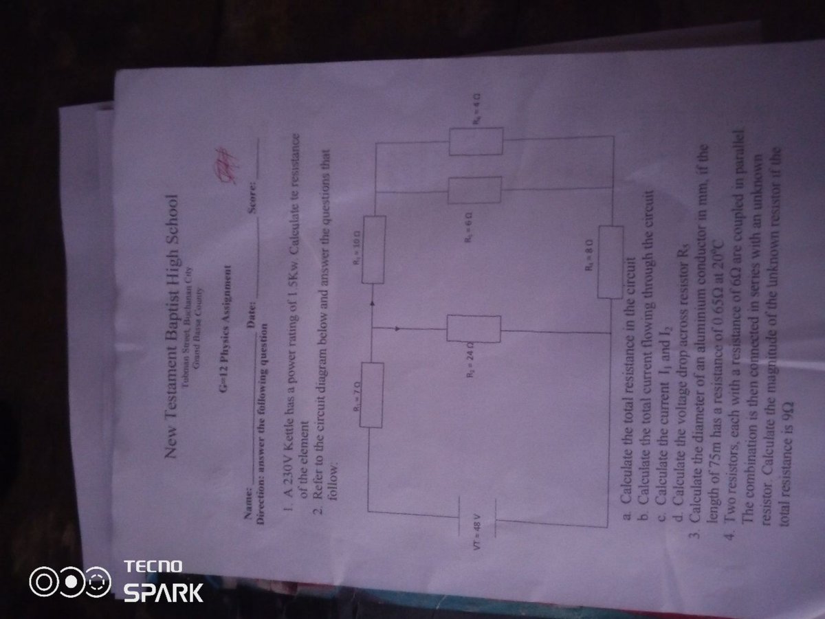 SPARK TECNO New Testament Baptist High School Tubman Street, Buchanan Cit..