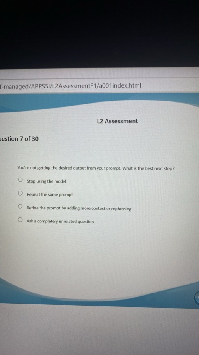 You're not getting the desired output from your prompt. What is the best