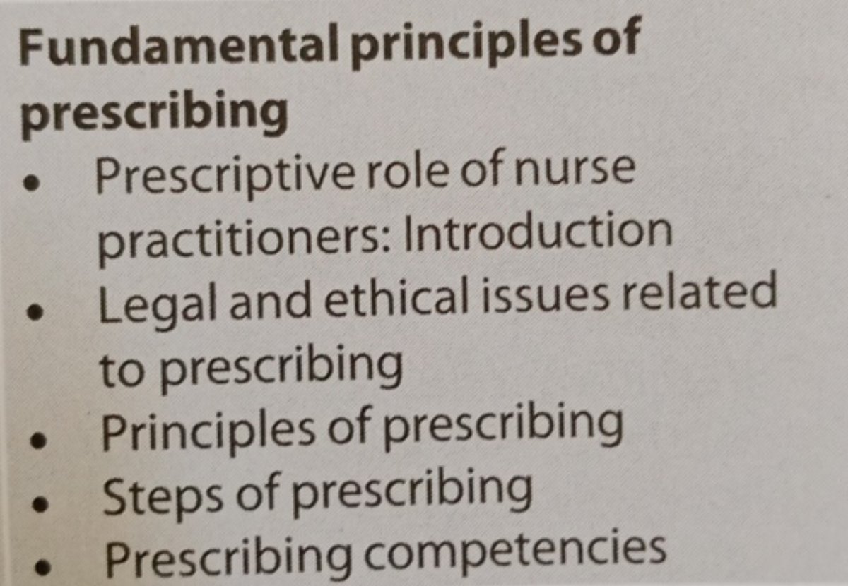 Fundamental principles of prescribing Prescriptive role of nurse practiti..