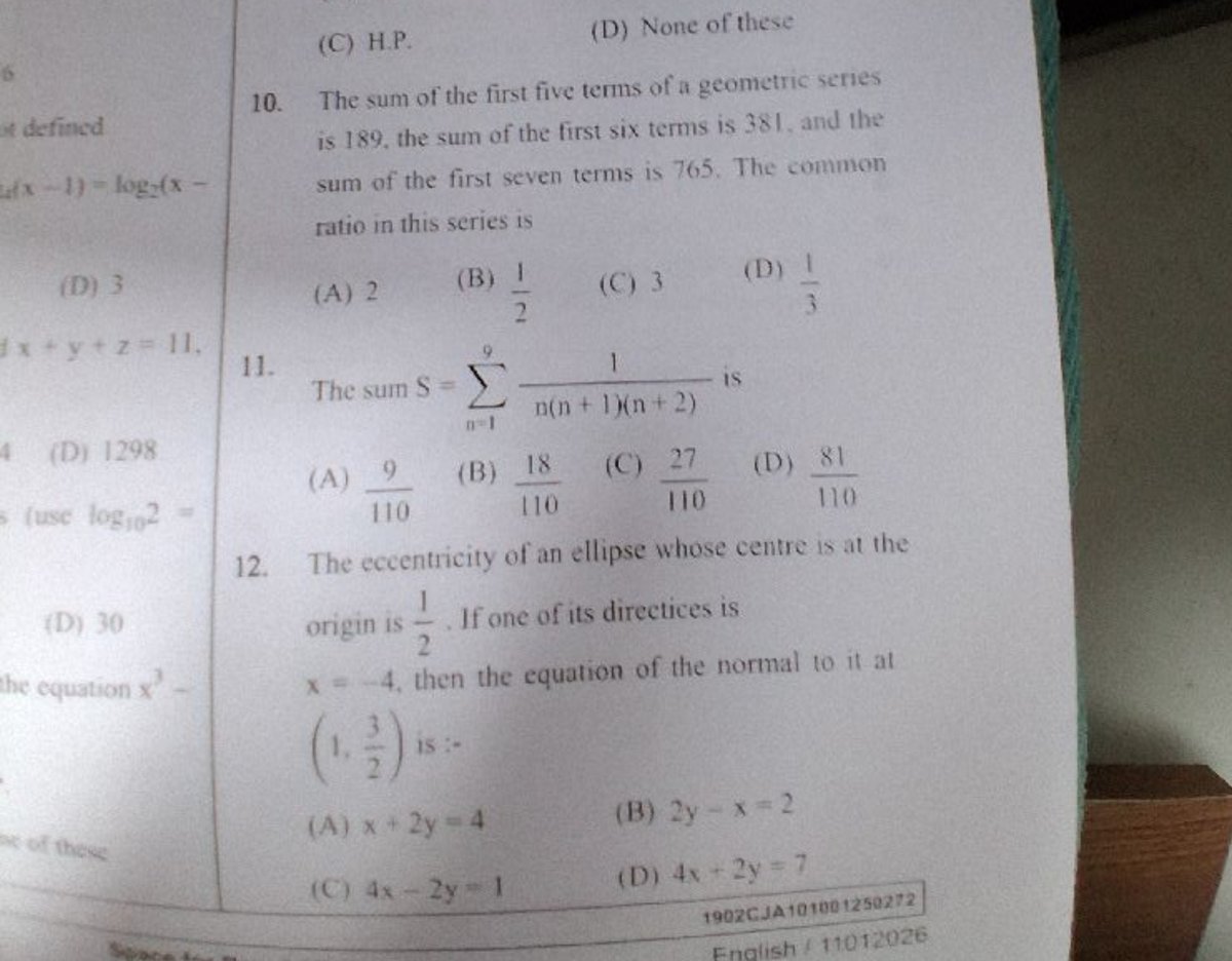 The sum of the first five terms of a geometric series is 189, the sum of