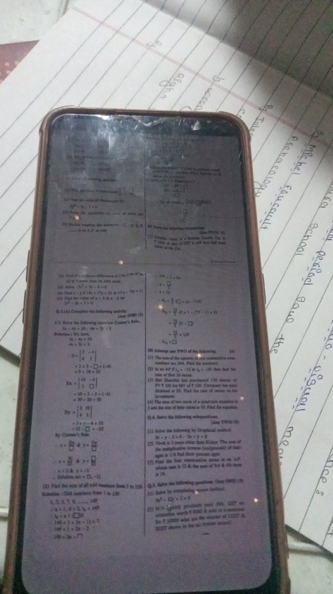 Q.3.A) Complete the following activity (1) Solve the following equation C..