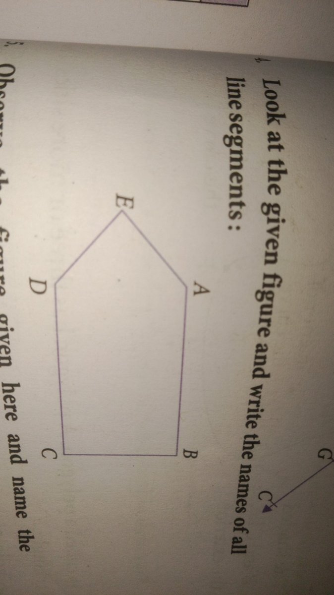 Look at the given figure and write the names of all line segments: | Filo