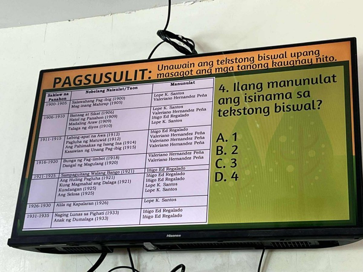 Unawain ang tekstong biswal upang masagot ang mga tanong kaugnay nito. P..