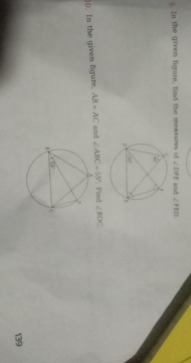 In the given figure, AB = AC and ∠ABC = 55°. Find ∠BDC. | Filo