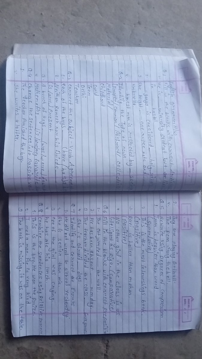 Q.1 Fill in the blanks with correct Articles. He is _ university student