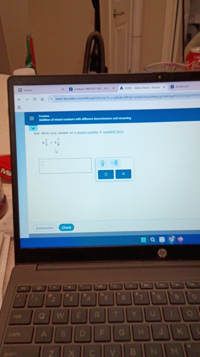 Add. Write your answer as a mixed number in simplest form. 6\frac{1}{3}