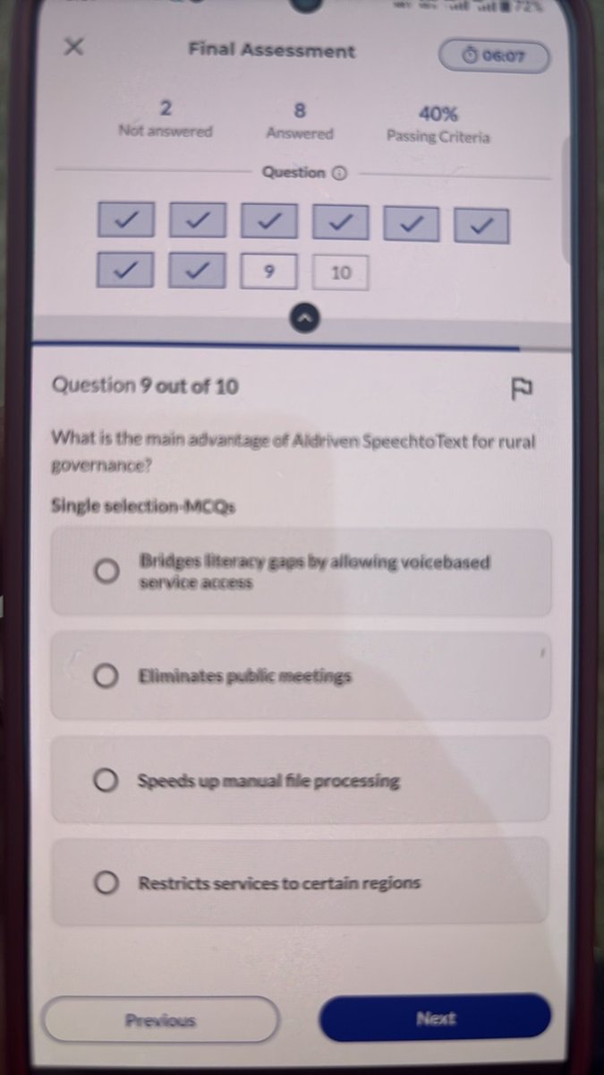 What is the main advantage of AI-driven Speech-to-Text for rural governan..