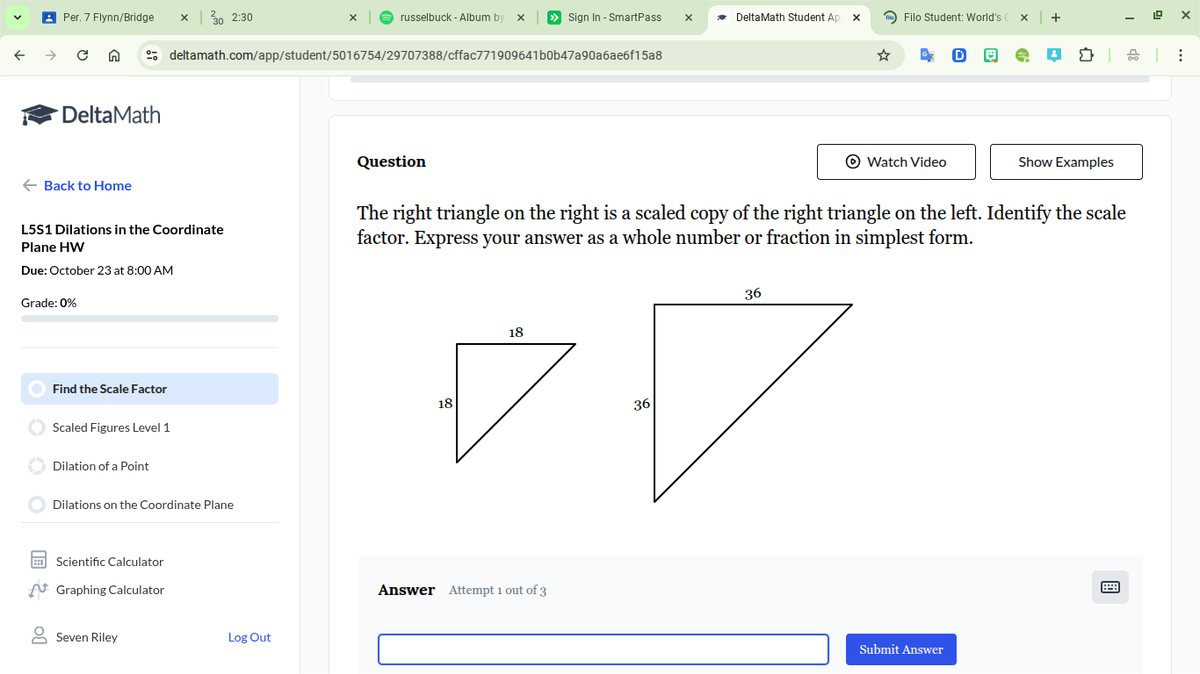 The right triangle on the right is a scaled copy of the right triangle on..