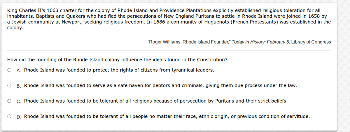 King Charles II's 1663 charter for the colony of Rhode Island and Provide..