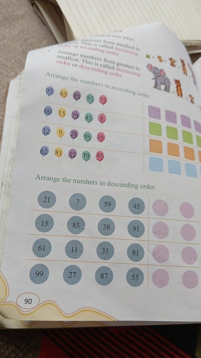 Arrange the numbers in ascending order. Set 1: 95, 65, 85, 55, 75 Set 2:..