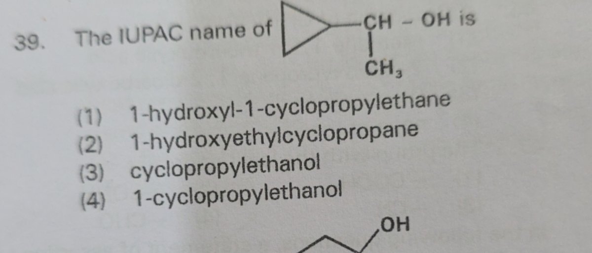 The IUPAC name of the given molecule is: Molecule (1) 1-hydroxyl-1-cycl..