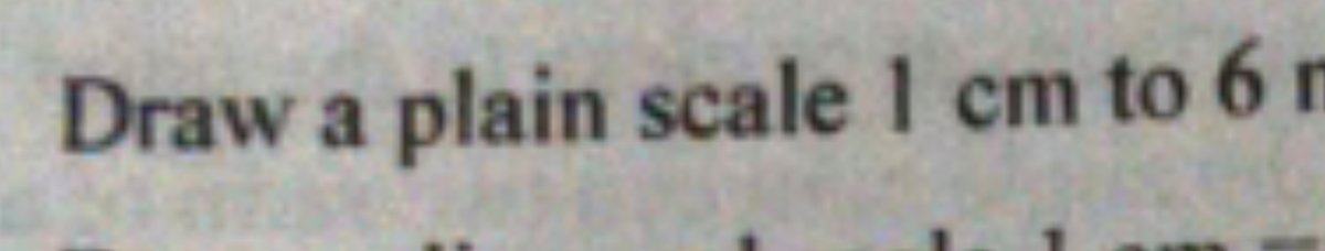Draw a plain scale of 1 cm to 6 m. | Filo