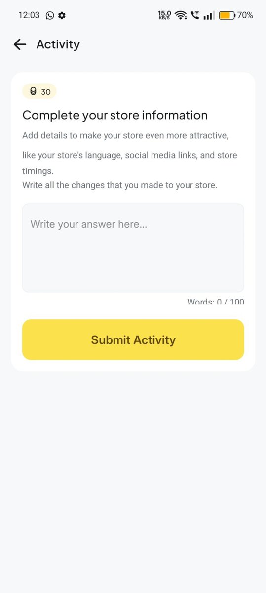 Complete your store information Add details to make your store even more..