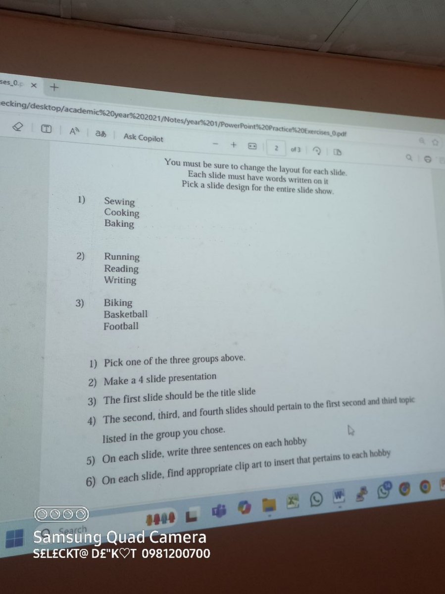 You must be sure to change the layout for each slide. Each slide must hav..