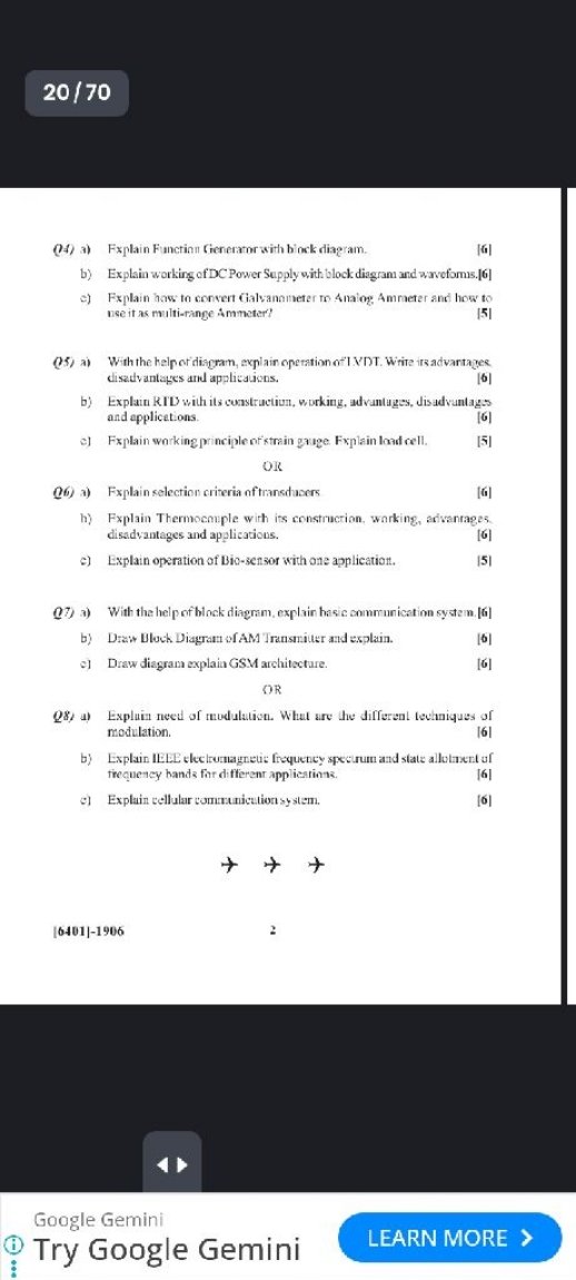 Q4. a) Explain Function Generator with block diagram. [6] b) Explain work..