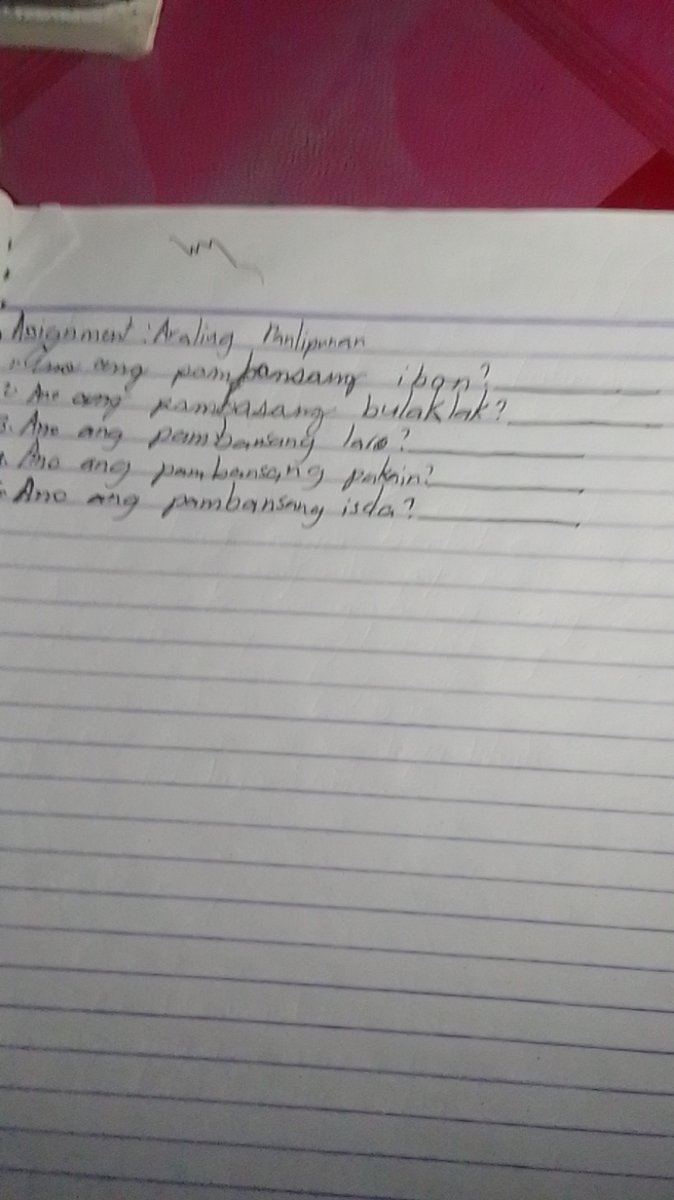 Assignment: Araling Panlipunan Ano ang pambansang ibon? Ano ang pambansan..