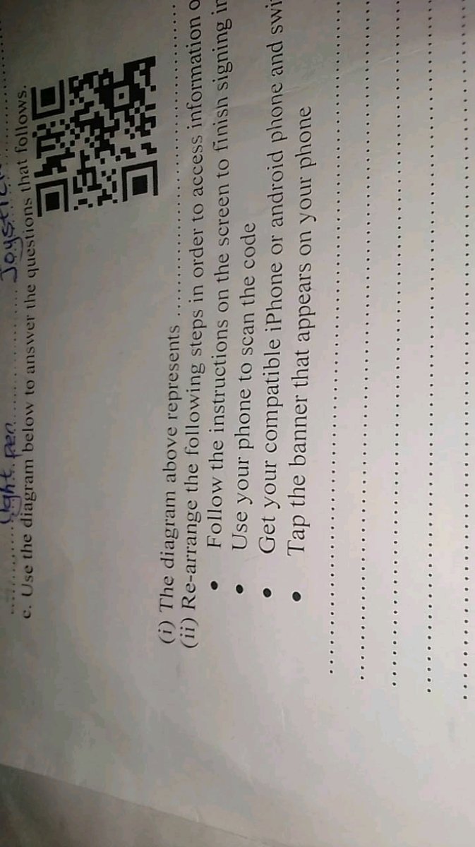 c. Use the diagram below to answer the questions that follows. (i) The d..