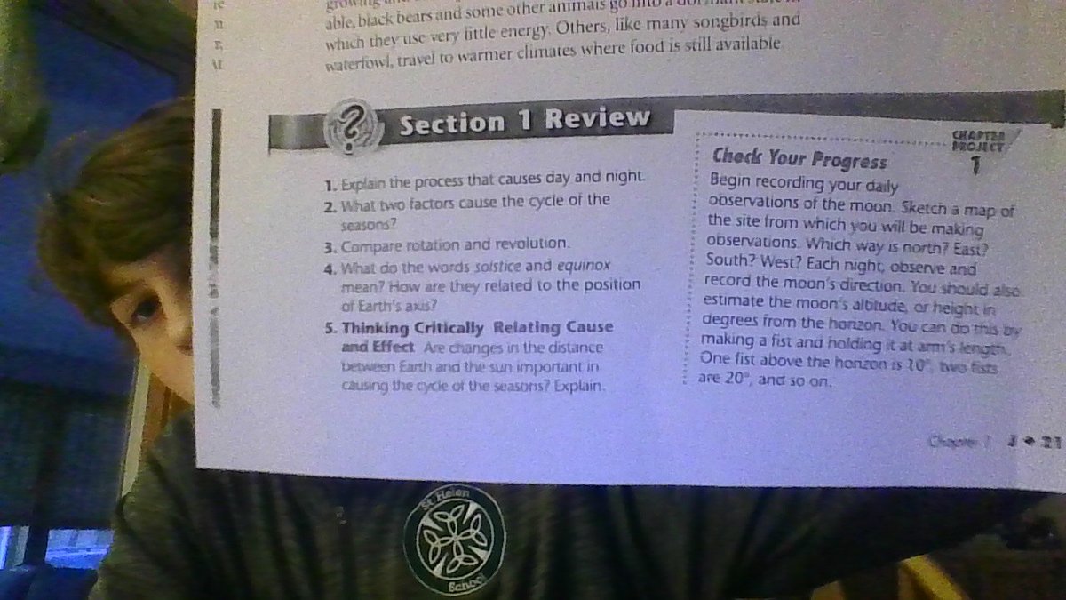 Here are the questions from Section 1 Review: Explain the process that c..