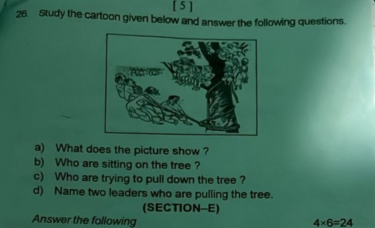 Study the cartoon given below and answer the following questions. a) Wha..