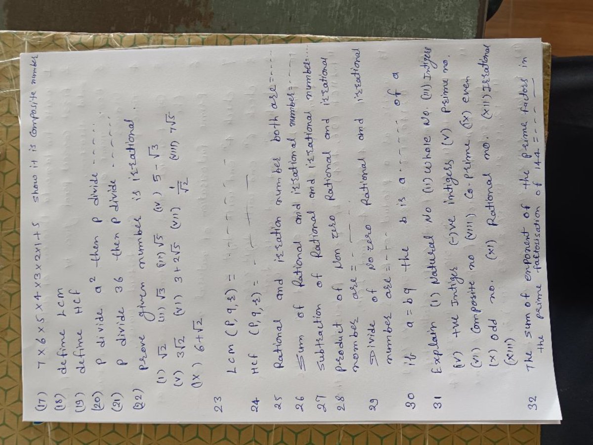 Here are multiple questions related to number theory: Part 1: Number Pro..