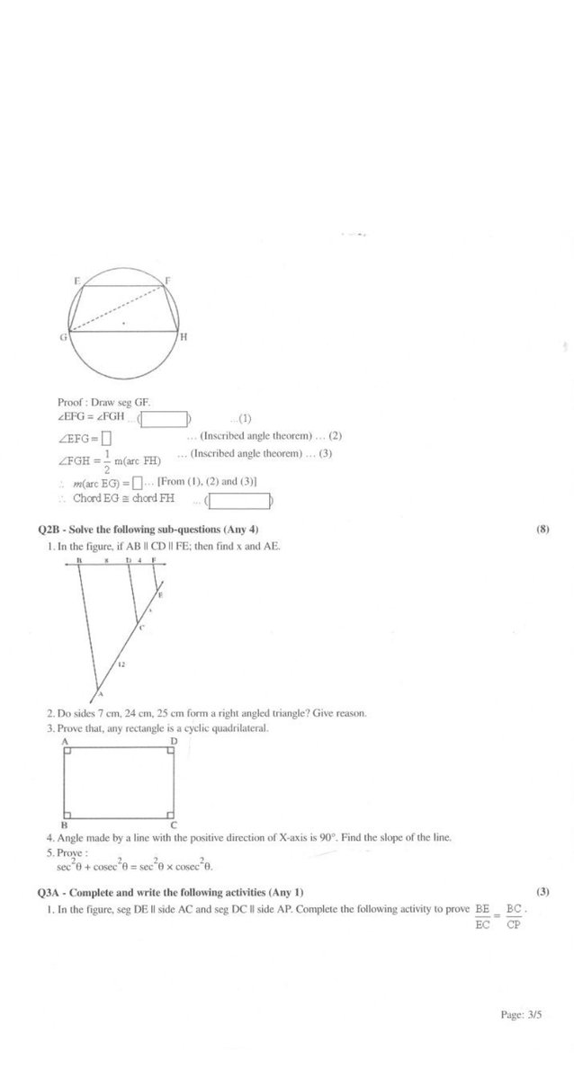Q2B - Solve the following sub-questions (Any 4) In the figure, if AB
