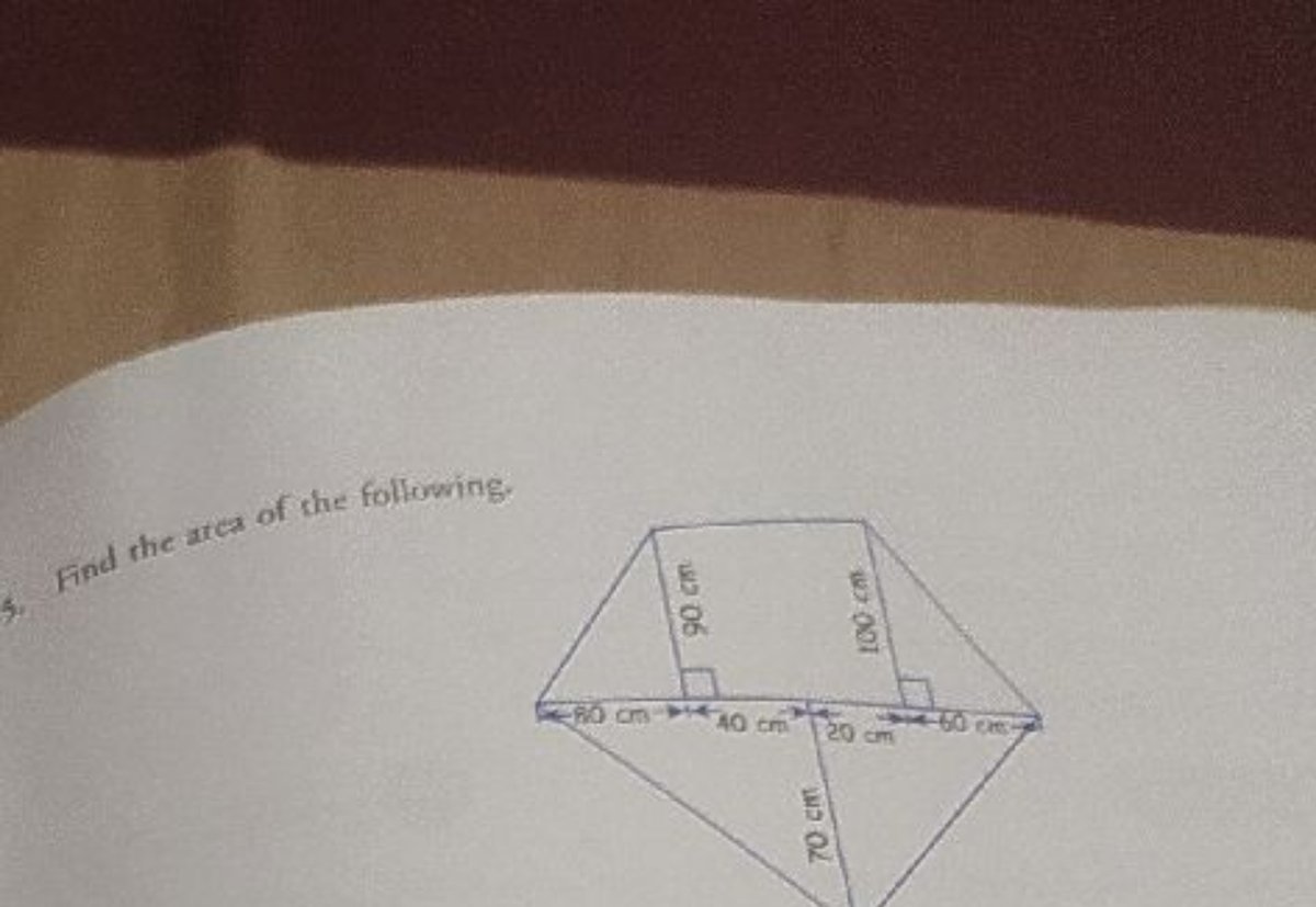Find the area of the following figure: (The figure provided is a complex..