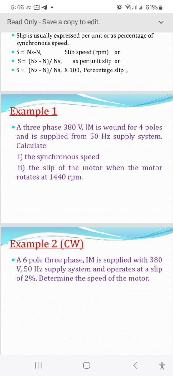 Slip Calculation Formulas Slip is usually expressed per unit or as percen..