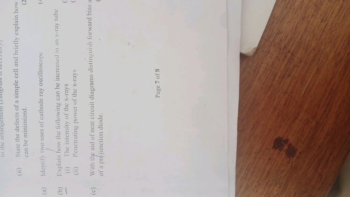 (ii) State the defects of a simple cell and briefly explain how can be mi..