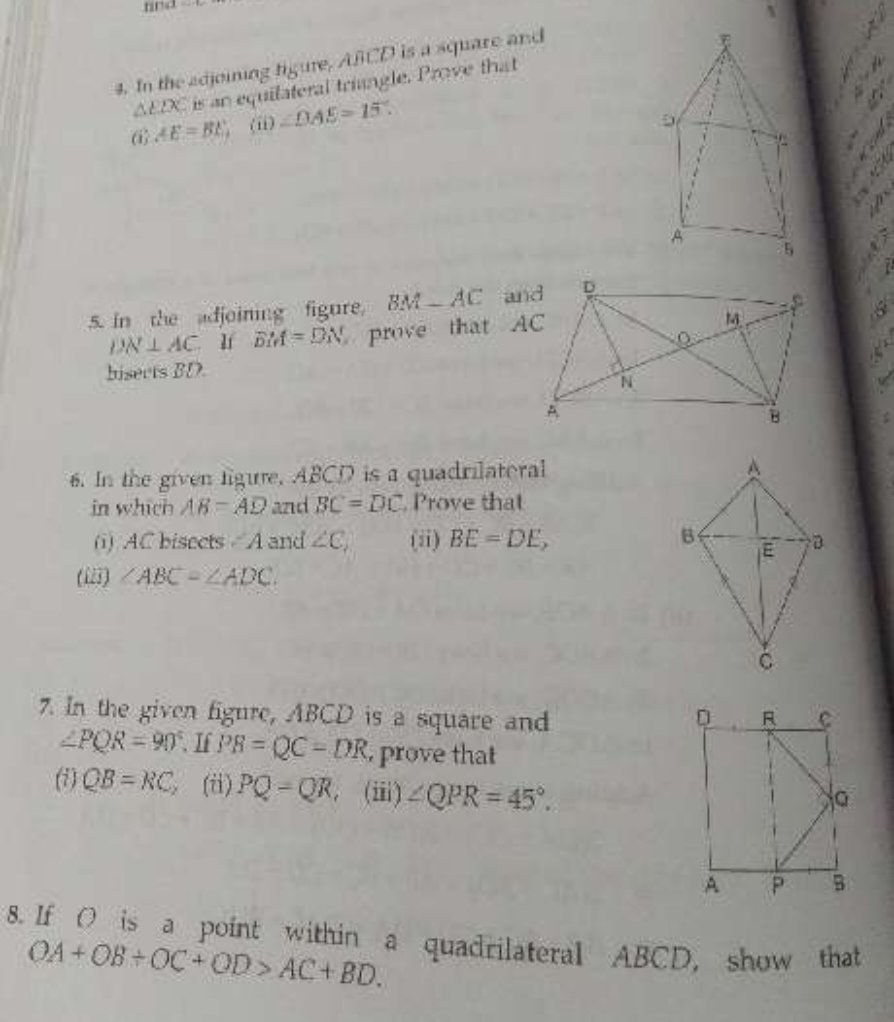 In the adjoining figure, ABCD is a square and AEDC is an equilateral tria..