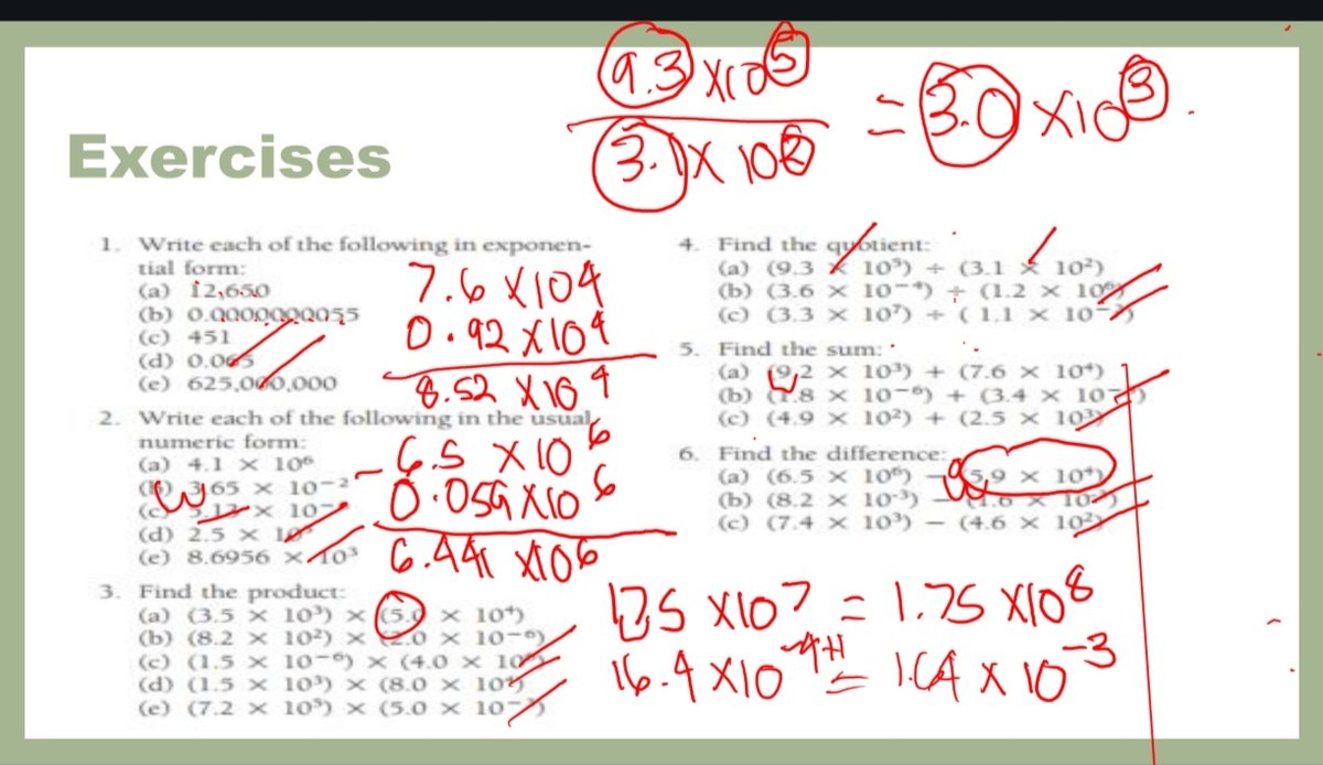 Exercises Write each of the following in exponential form: (a) 12,650..