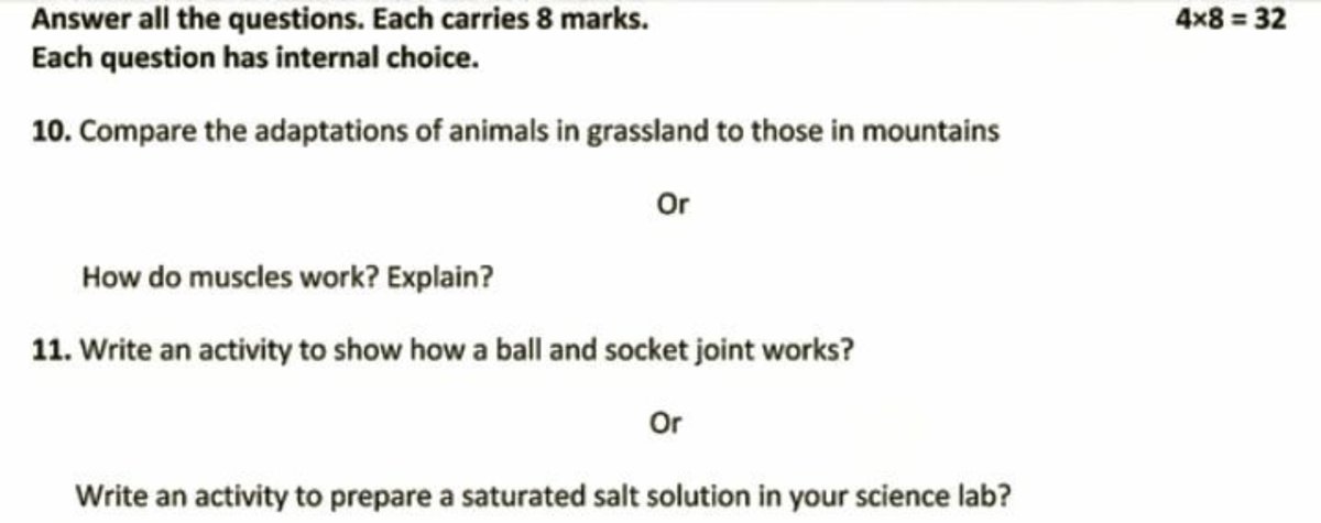 Answer all the questions. Each carries 8 marks. Each question has interna..