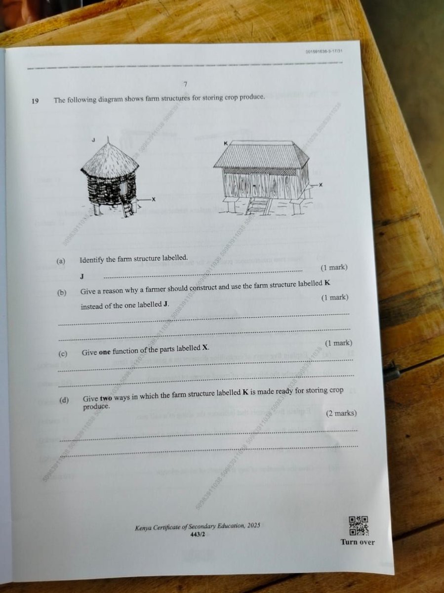 The following diagram shows farm structures for storing crop produce. (a..