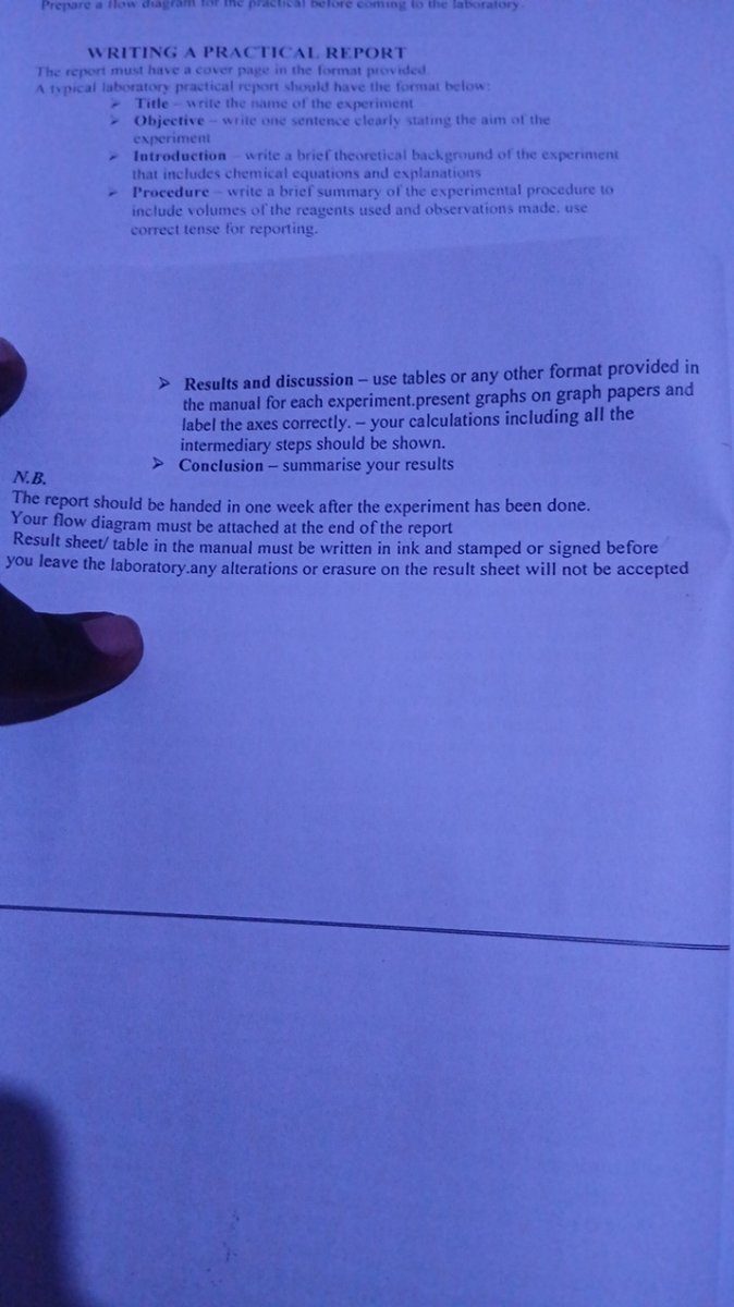 Prepare a flow diagram for the practical before coming to the laboratory...