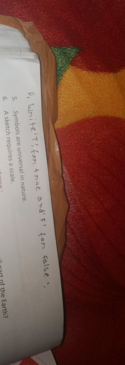 D. Write 'T' for true and 'F' for false: Symbols are universal in nature..