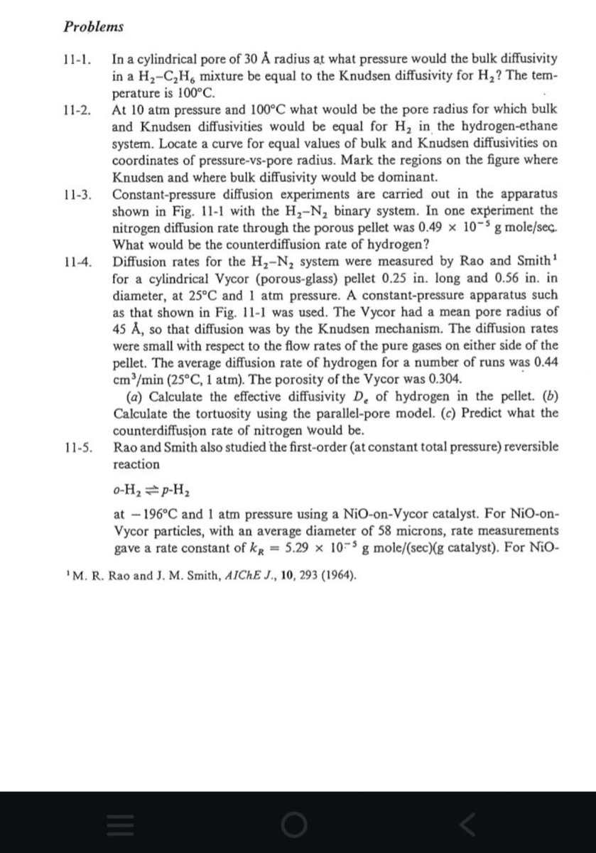 Problems 11-1. In a cylindrical pore of 30 Å radius at what pressure wou..