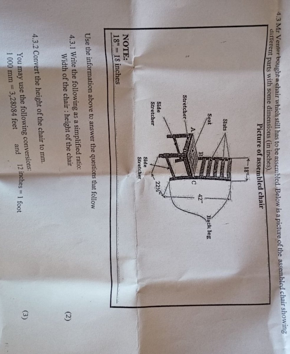 Mr Venter bought a chair which still has to be assembled. Below is a pict..