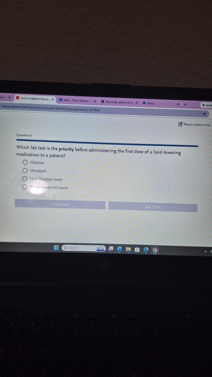 Which lab test is the priority before administering the first dose of a l..